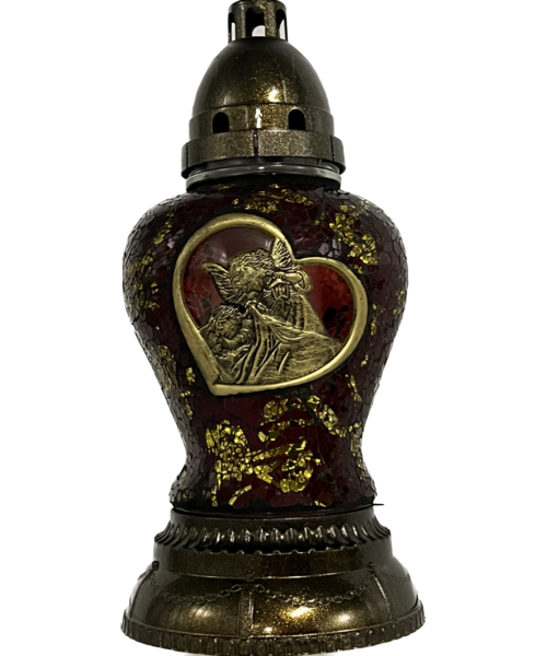 Znicz witraż serce SERCE2 30 cm czerwony Ilumini - Bricomarche.pl