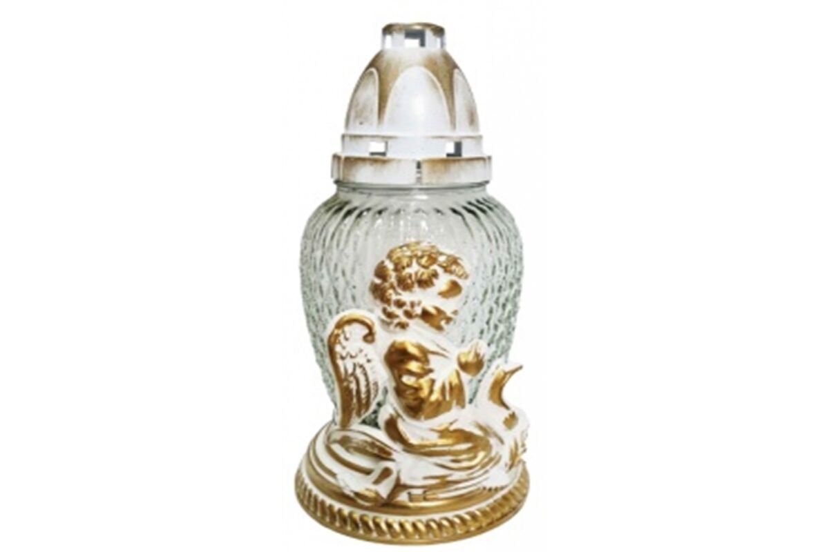 Znicz szklany Z 551/Z ANIOŁ 23,5 cm złoty - Bricomarche.pl