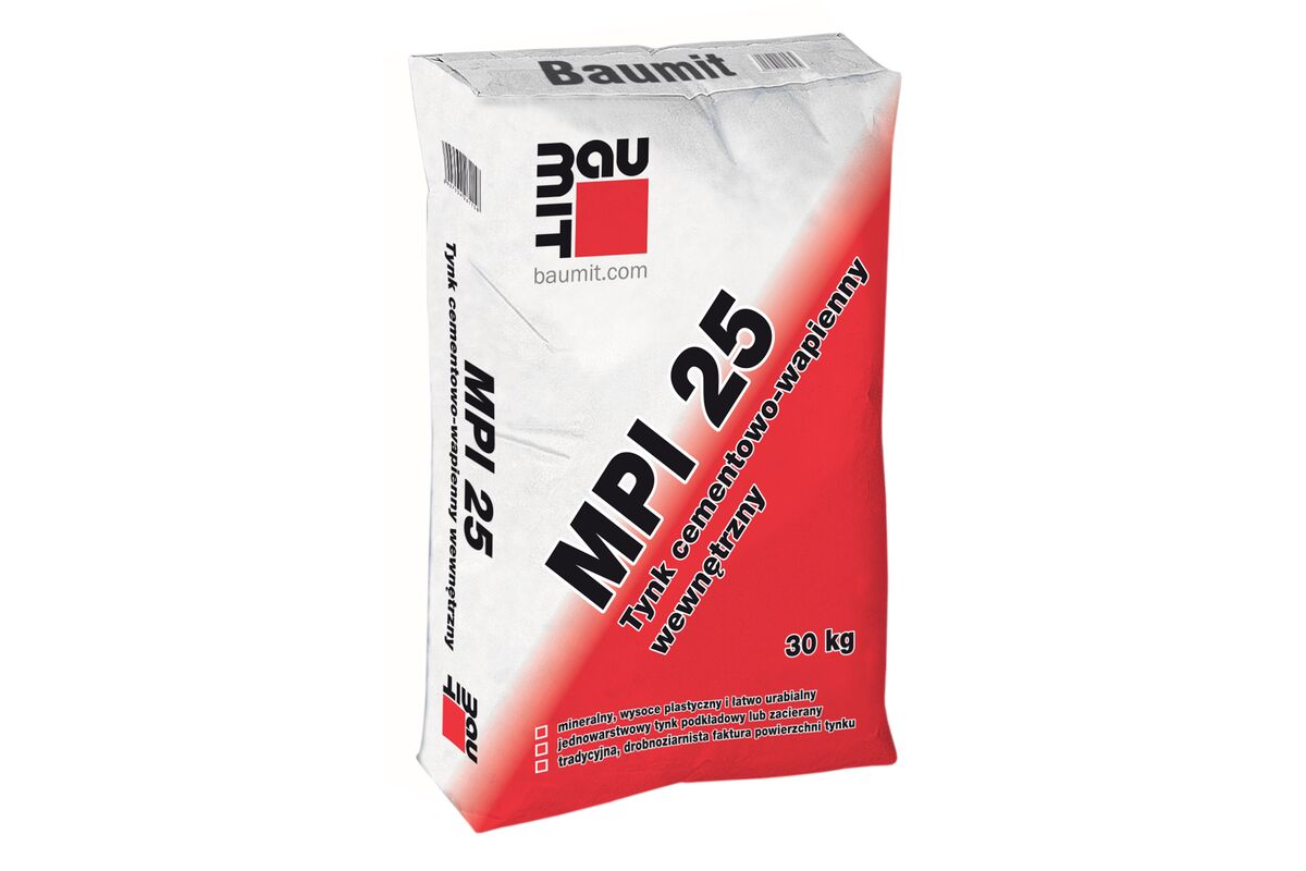 Tynk cementowo-wapienny maszynowy - MPI 25 - 30 kg BAUMIT - Bricomarche.pl