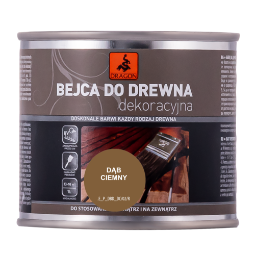 Bejca dekoracyjna do drewna dąb ciemny 175 ml Dragon - Bricomarche.pl