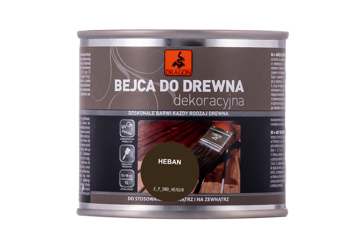 Bejca dekoracyjna do drewna heban 175 ml Dragon - Bricomarche.pl