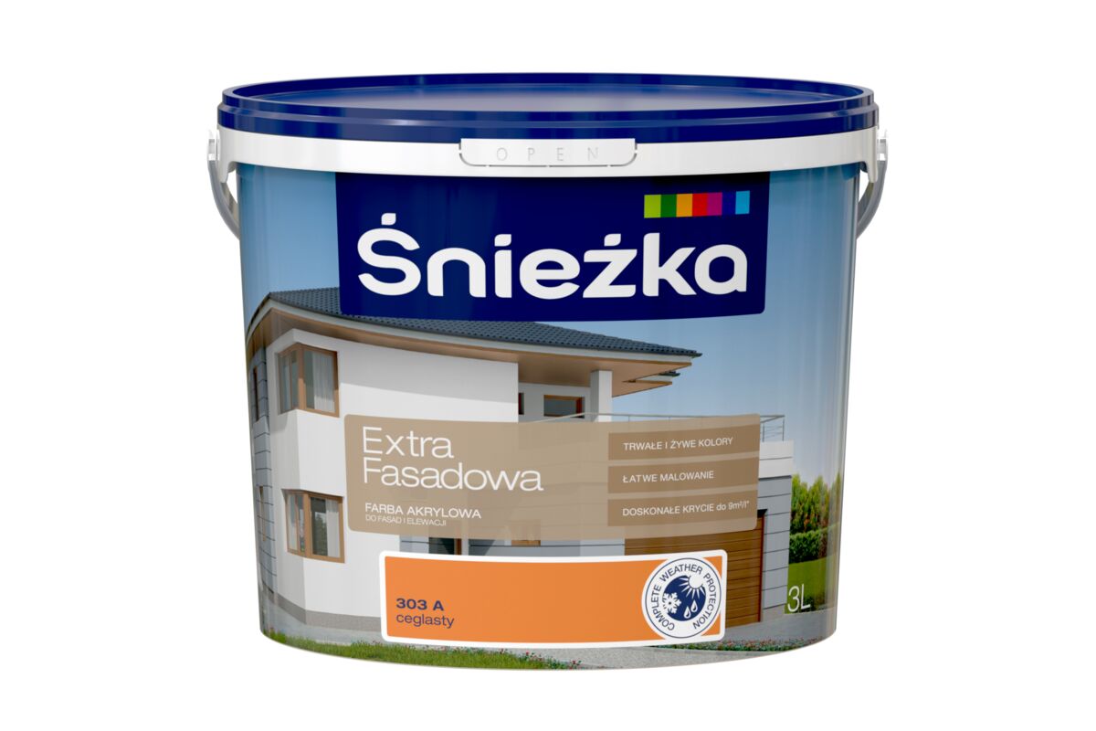 Farba Extra Fasadowa ceglasty A 3 l Śnieżka - Bricomarche.pl Farba Extra Fasadowa ceglasty A 3 l Śnieżka - Bricomarche.pl