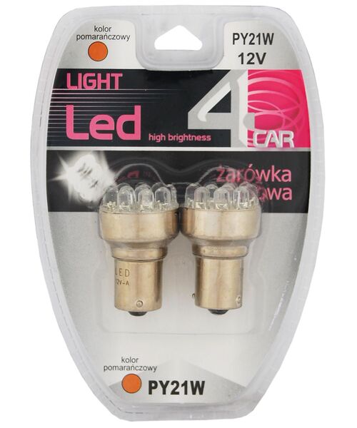 Zestaw żarówek samochodowych LED PY21W 12V 4CAR - Bricomarche.pl