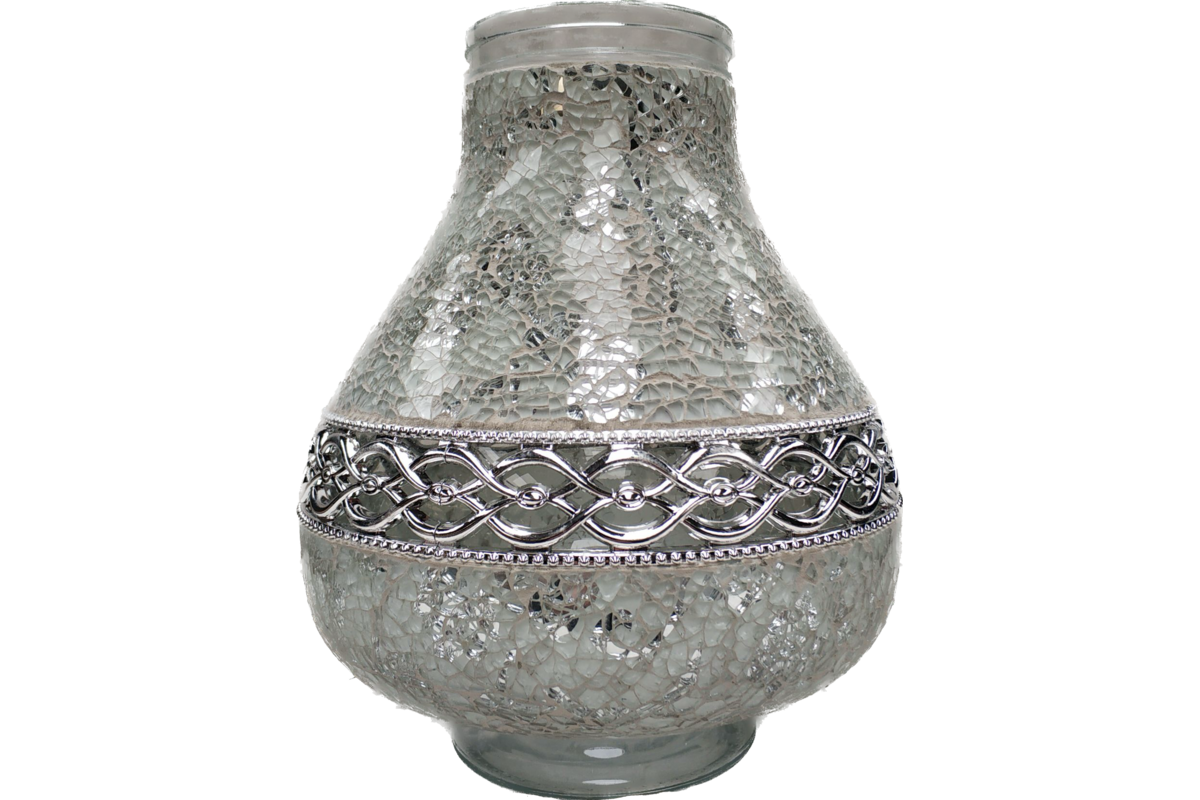 Znicz witraż Karafa decor DECOR3 36 cm biało-srebrny Ilumini ...