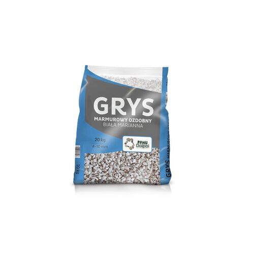 Grys marmurowy biały 4-10 mm 20 kg - Bricomarche.pl