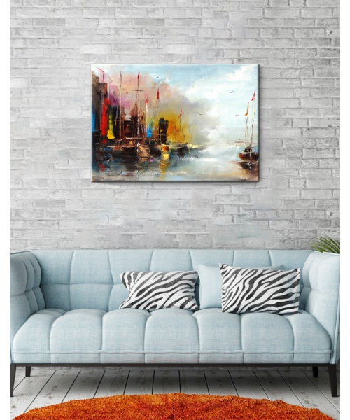 Obraz 100 x 70 cm Port Statki 2 - Bricomarche.pl