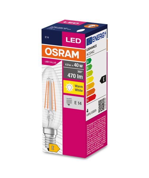 Żarówka LED VALUE CL B FIL 40 non-dim 4 W/827 E14 - Bricomarche.pl