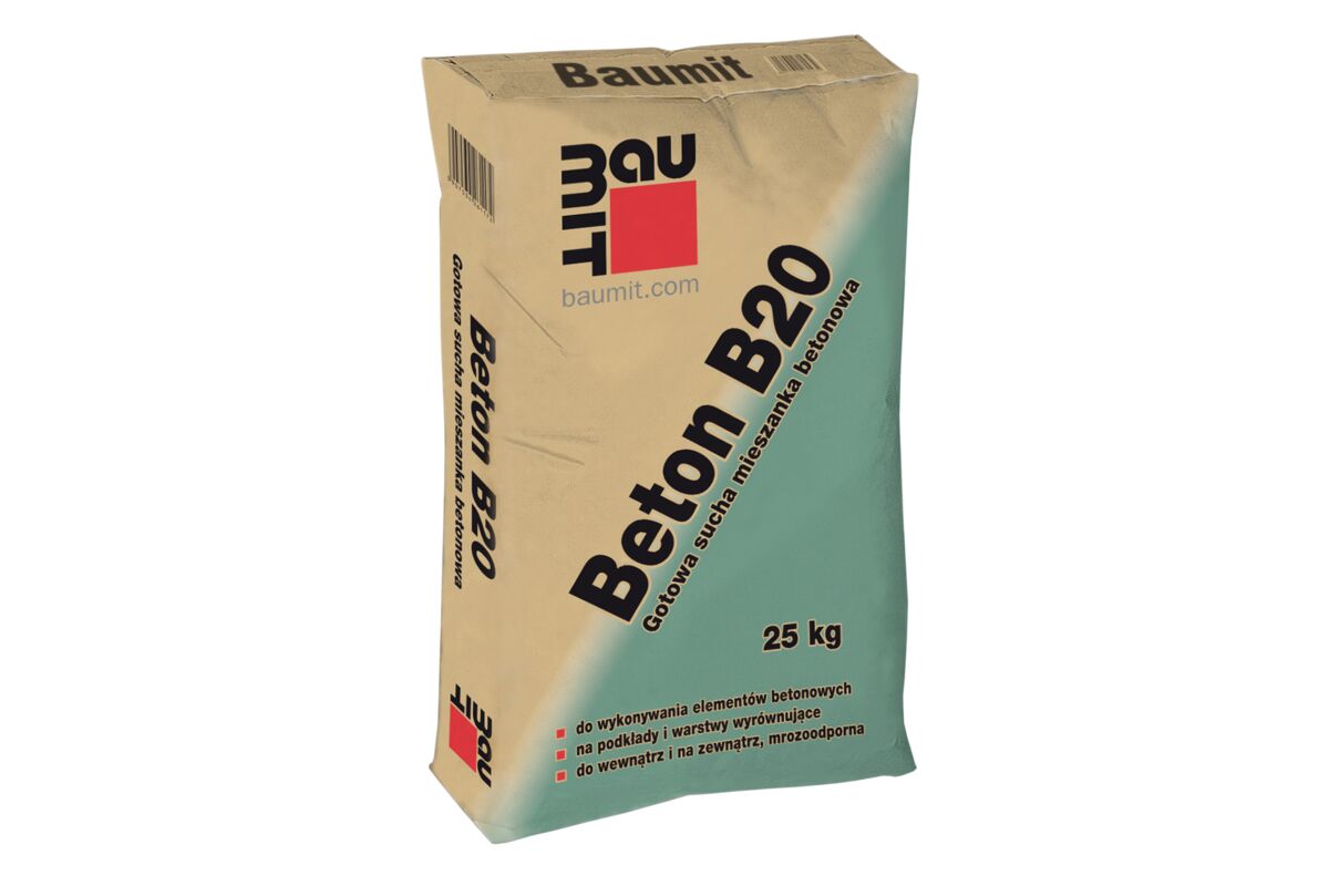 Beton Baumit B20 w workach 25 kg - sklep Bricomarche.pl