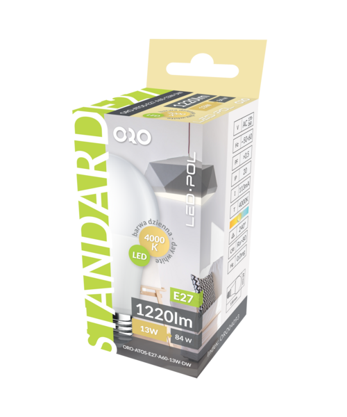 Żarówka LED ORO-ATOS-E27-A60-13W-DW - Bricomarche.pl Żarówka LED ORO-ATOS-E27-A60-13W-DW - Bricomarche.pl