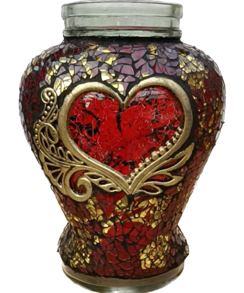 Znicz witraż serce SERCE2 30 cm czerwony Ilumini - Bricomarche.pl