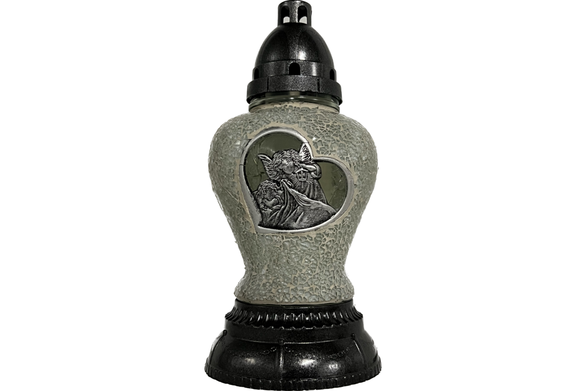 Znicz witraż serce SERCE1 30 cm biały Ilumini - Bricomarche.pl