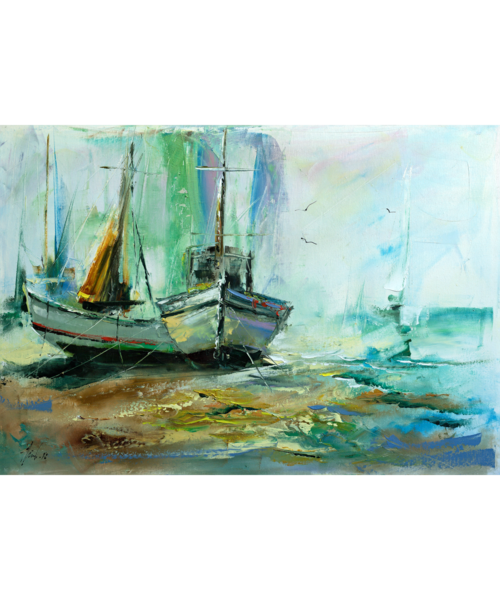 Obraz 100 x 70 cm Statki Malowane - Bricomarche.pl