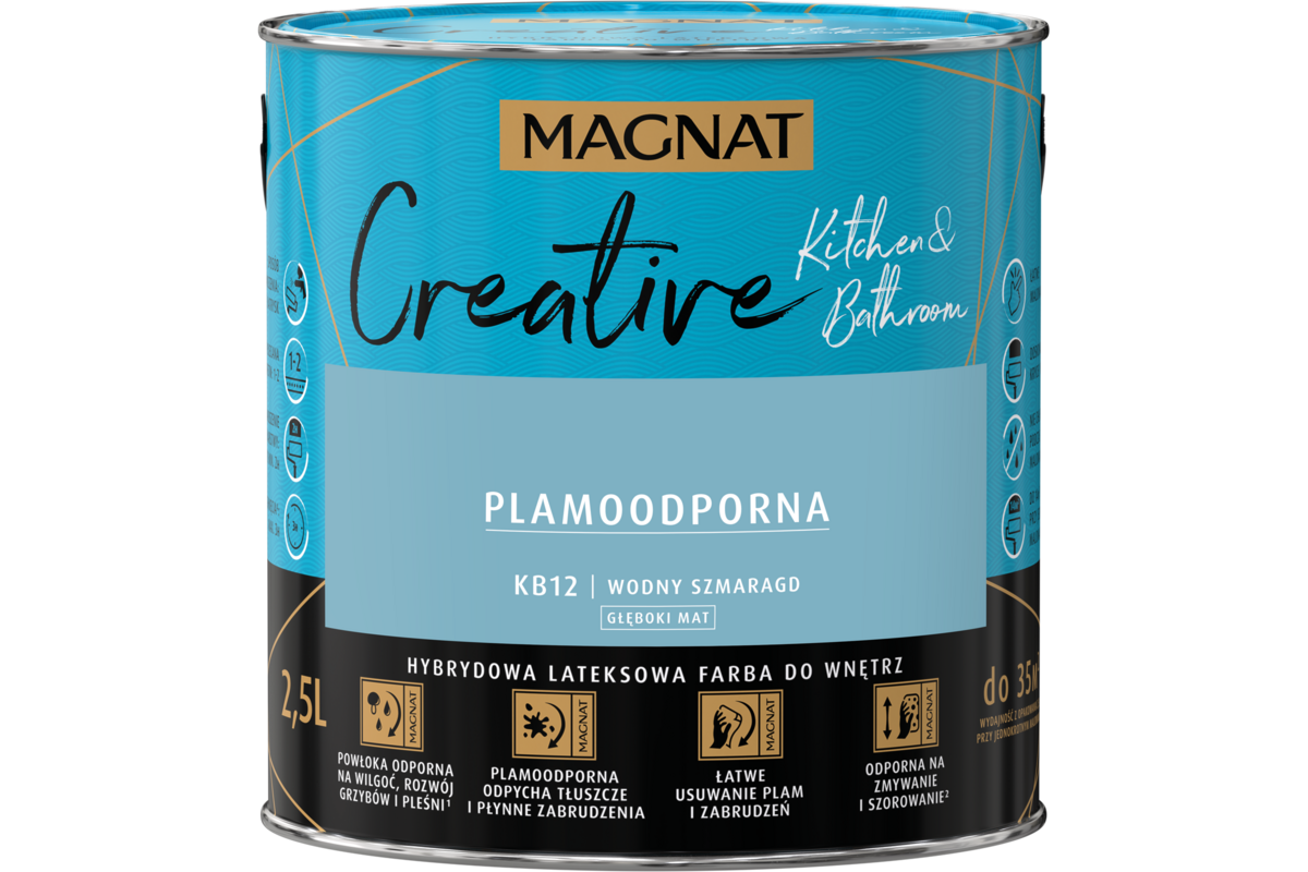 Farba lateksowa MAGNAT CREATIVE KITCHEN&BATHROOM wodny szmaragd 2,5 l ...