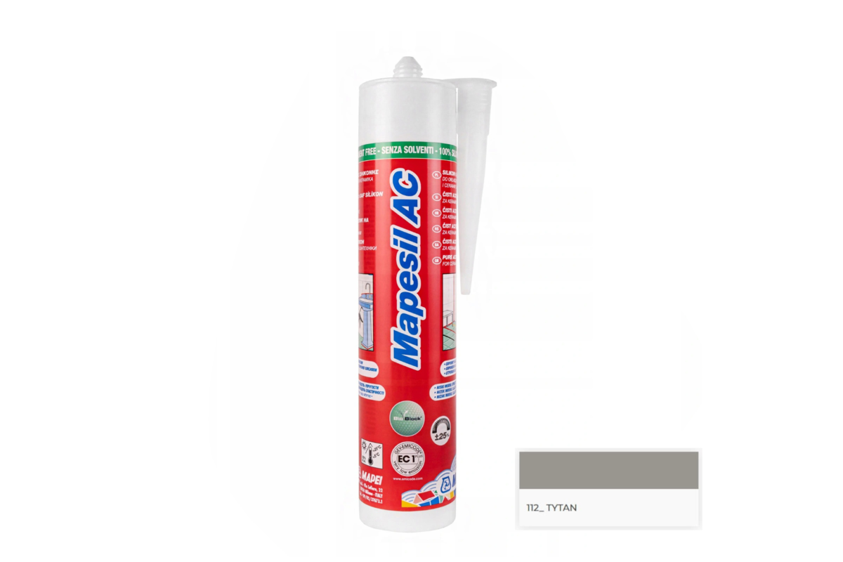 Silikon MAPESIL AC N.112 tytan 310 ml Mapei - Bricomarche.pl