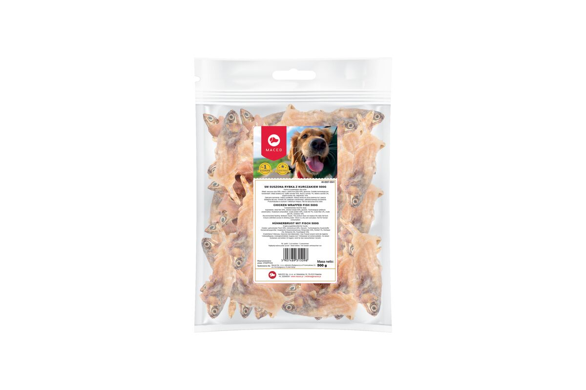 Karma uzupełniająca dla psów suszona rybka z kurczakiem 500 g ...