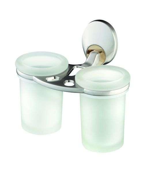 Szklanka podwójna Satyn Passion nikiel/złoto - Bricomarche.pl