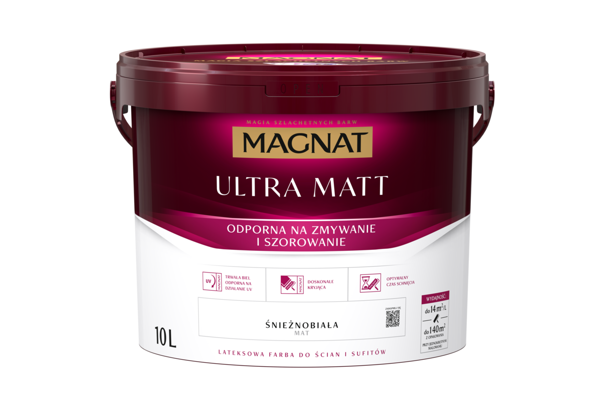 Farba emulsyjna Ultra Matt lateksowa biała 10 l Magnat - Bricomarche.pl