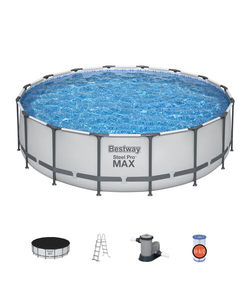 Basen stelażowy Steel Pro MAX 488 x 122 cm szary Bestway - Bricomarche.pl