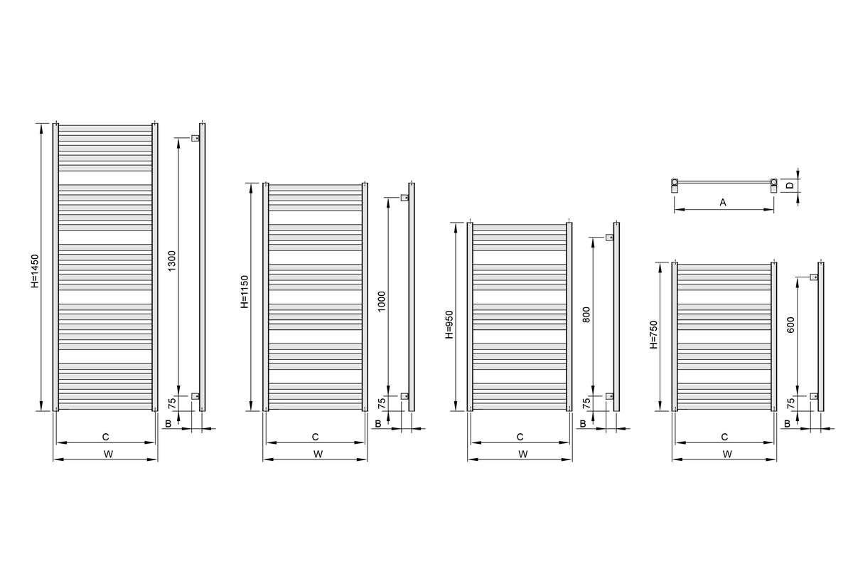 Grzejnik łazienkowy Haber 53 x 95 cm biały 9016 mat 1, 4, 5, 8 ENIX ...