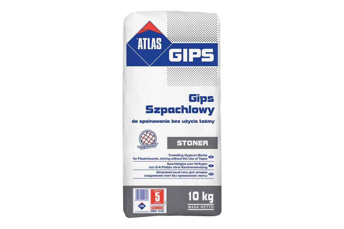 Gips szpachlowy do spoinowania bez użycia taśm GIPS STONER 10 kg Atlas ...