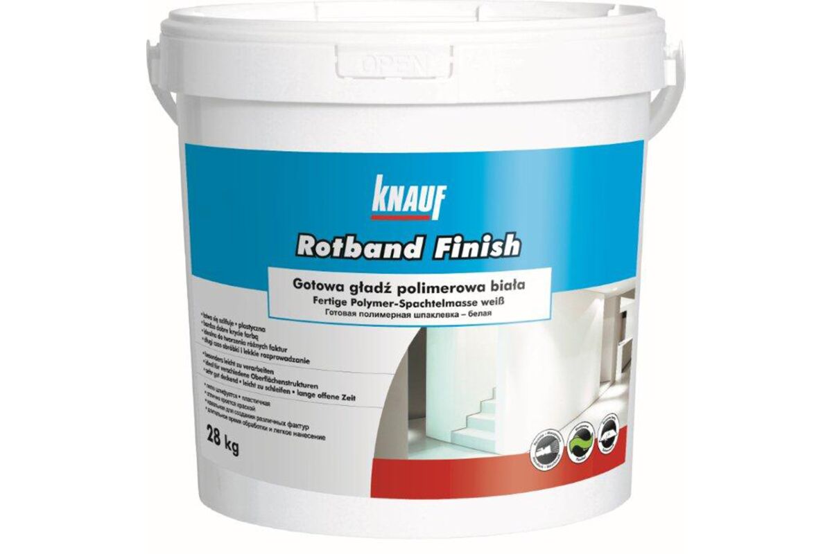 Rotband Finish Knauf - gładź gotowa polimerowa biała 28 kg w sklepie ...