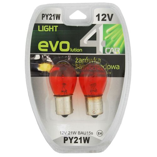 Zestaw żarówek samochodowych PY21W 12V 21W pomarańczowe 4CAR ...