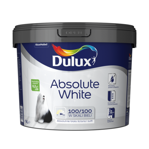 Farba Dulux Absolute White farba akrylowa 9 l | Bricomarche.pl