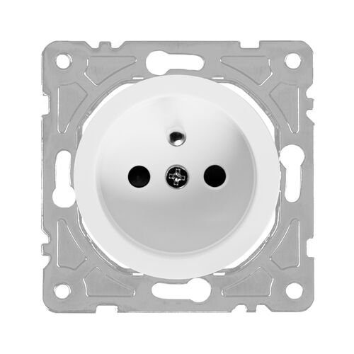 Gniazdo z uziemieniem białe OVAL - Bricomarche.pl