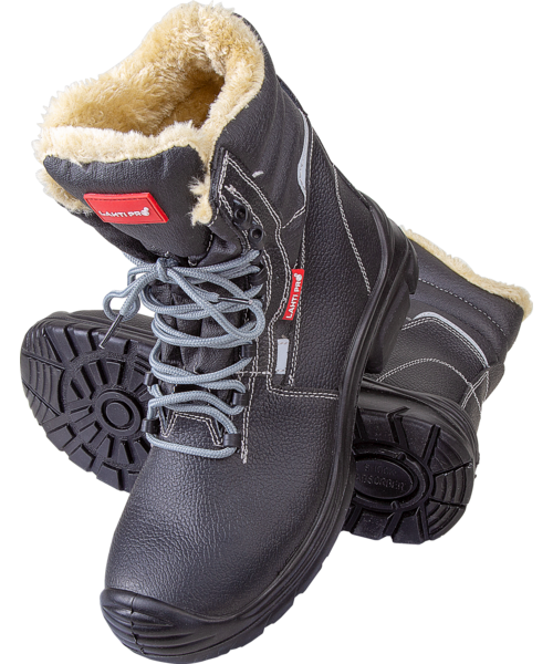 Trzewiki ocieplane wysokie skórzane czarne S3 SRC 46 CE LAHTI PRO - Bricomarche.pl