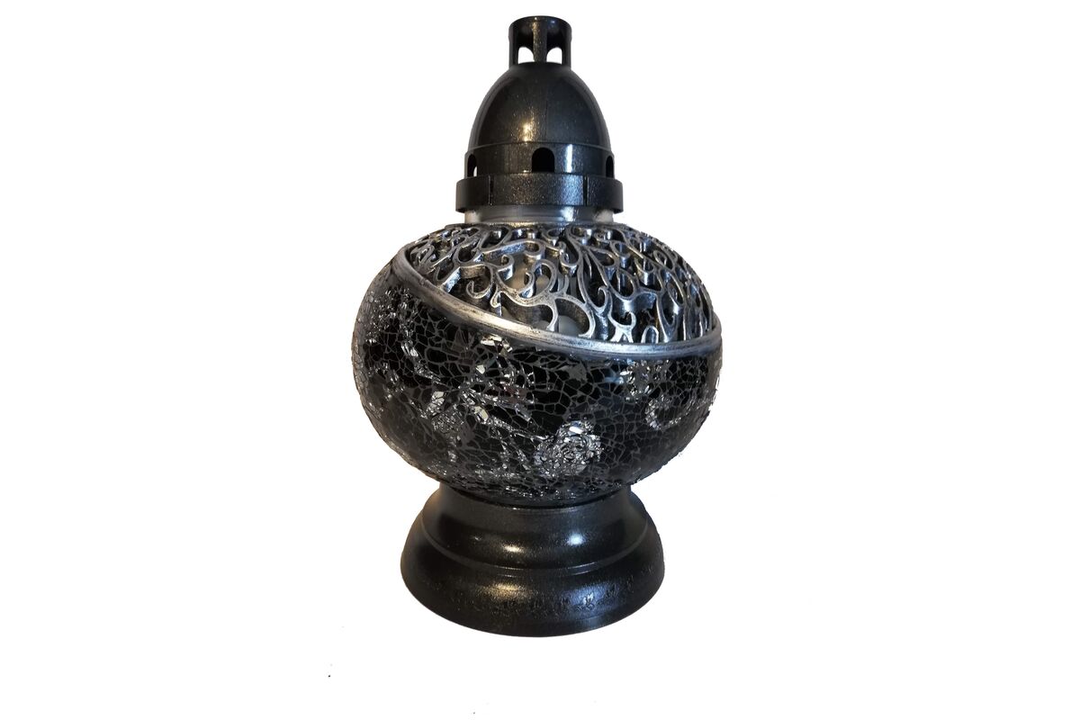 Znicz witraż Mini Waza SZKM14 29 cm czarno-srebrny Ilumini - Bricomarche.pl