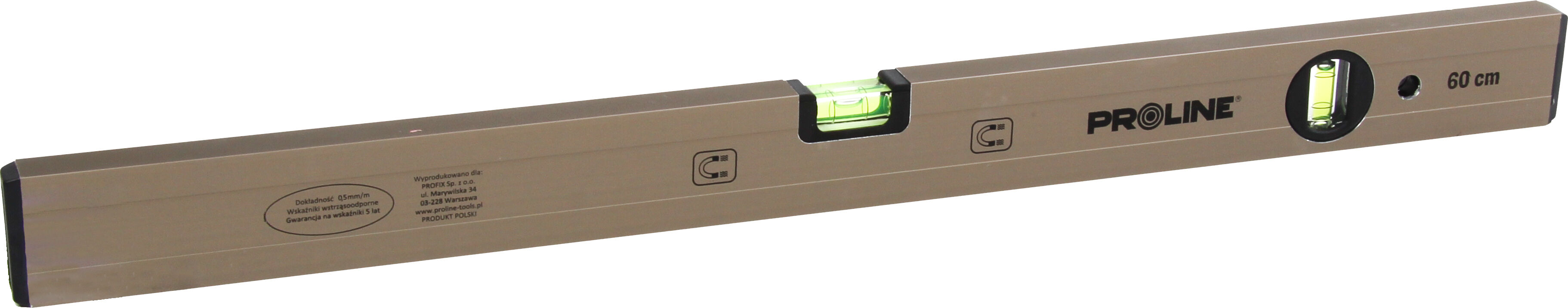 Poziomica aluminiowa anod poziom + pion 2 lib 2 mag 80 cm Proline ...