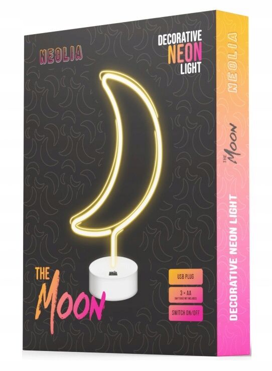 Neon na podstawce LED księżyc biały NNE06 neolia - Bricomarche.pl