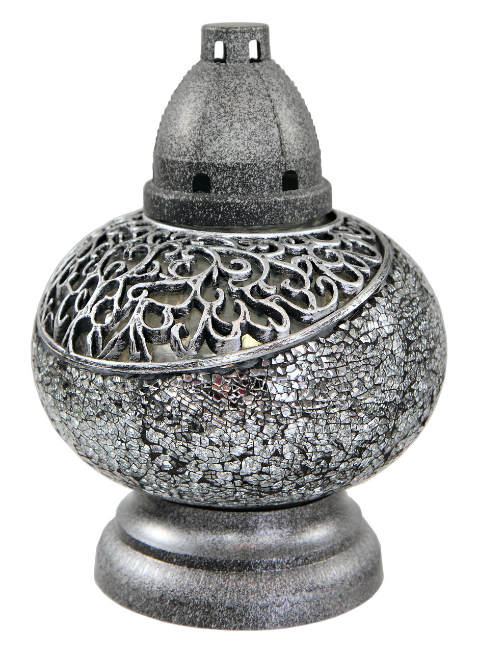 Znicz witraż Mini Waza SZKM7 29 cm srebrny Ilumini - Bricomarche.pl