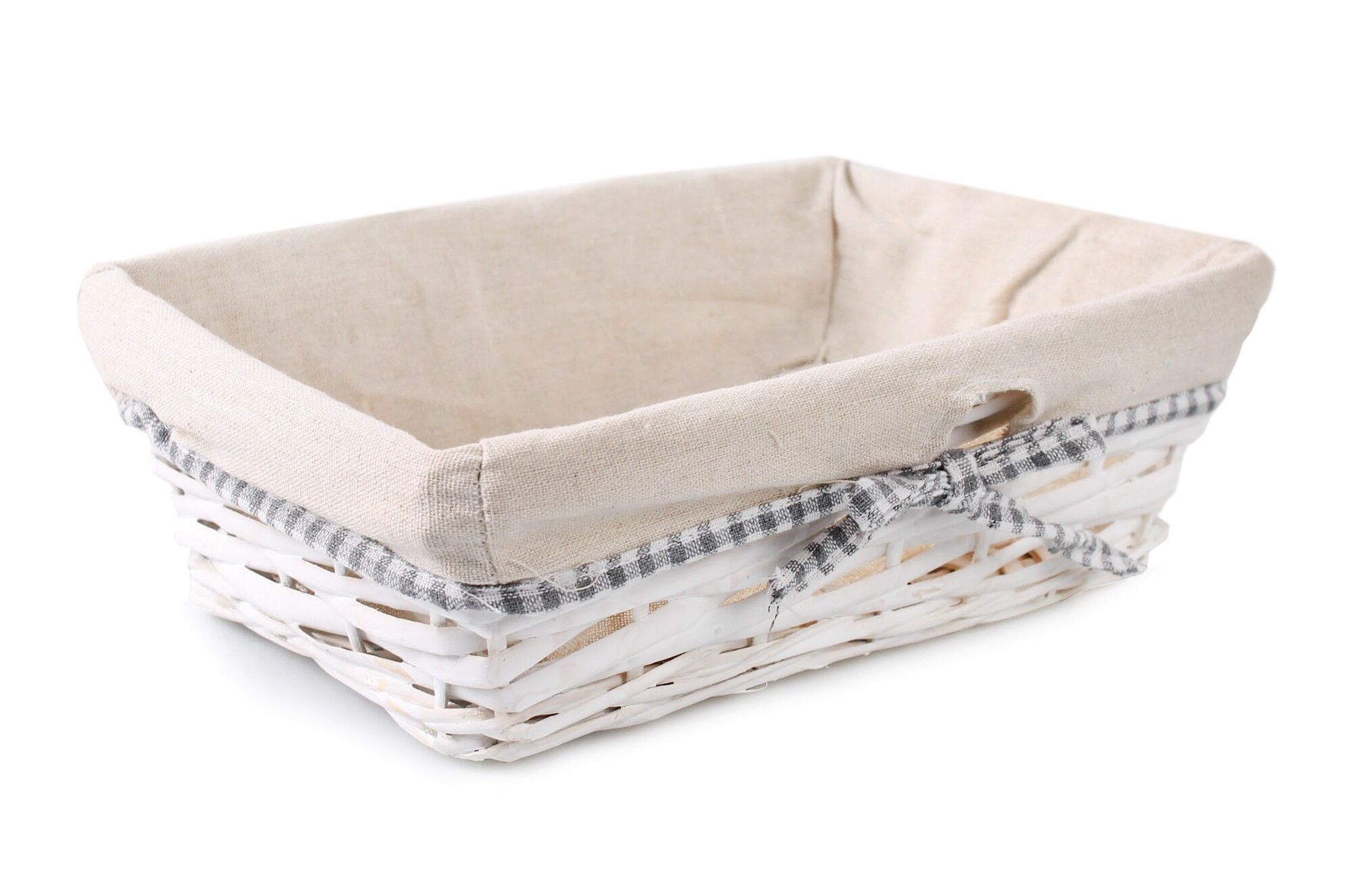 Koszyk wiklinowy prostokątny biały 30 x 20 x 10 cm - Bricomarche.pl