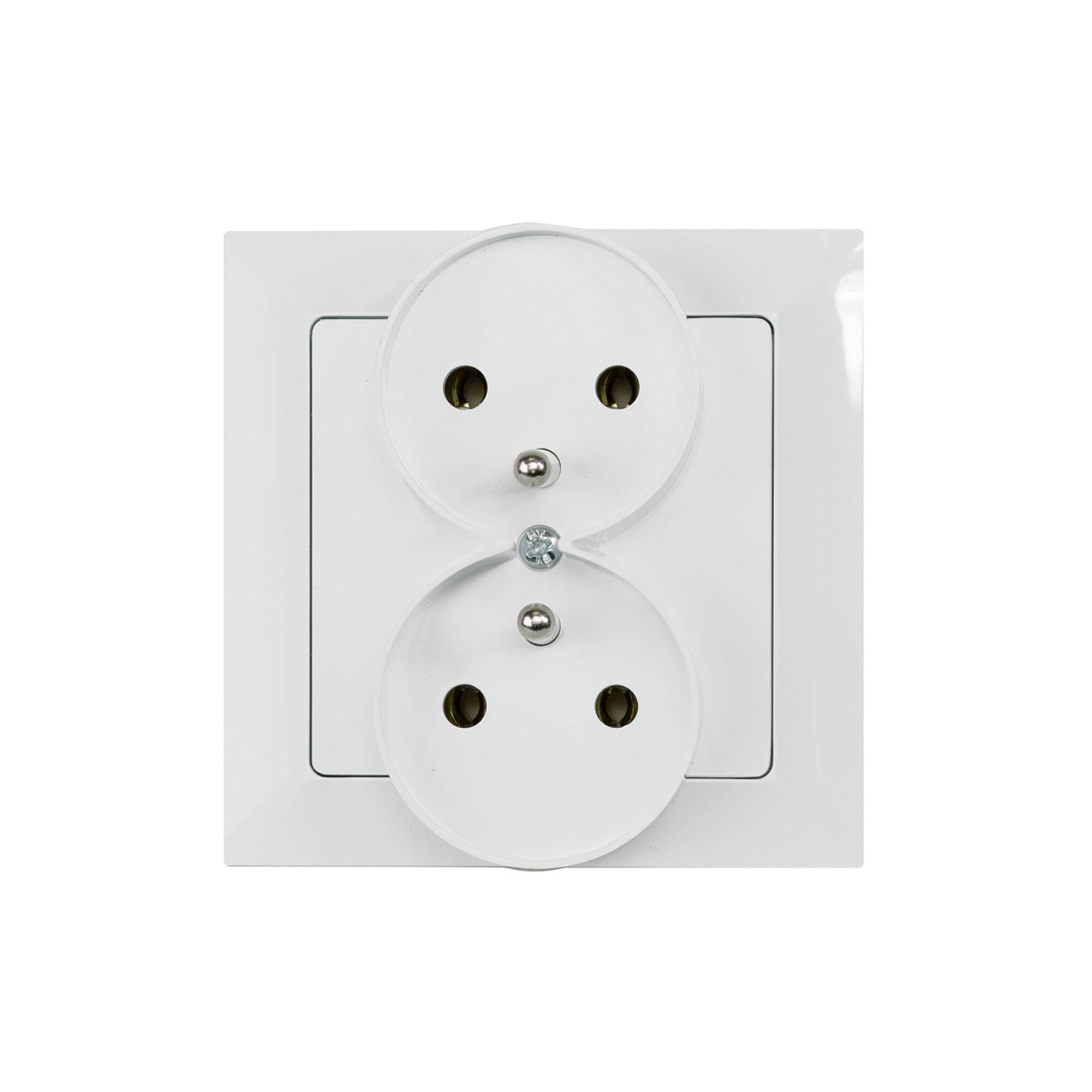 Gniazdo podwójne z/u z ramką białe POLA - Bricomarche.pl