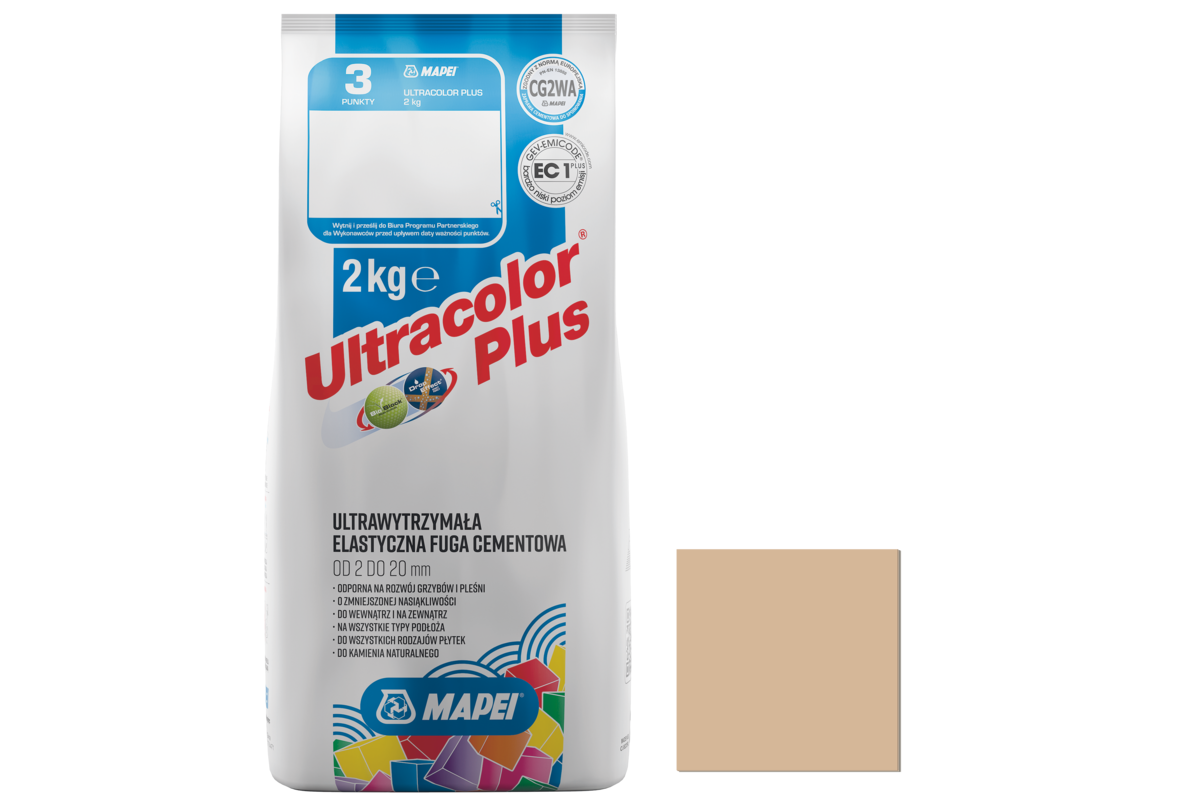 Fuga Ultracolor Plus 138 Jasny beż migdałowy 2 kg MAPEI - Bricomarche.pl