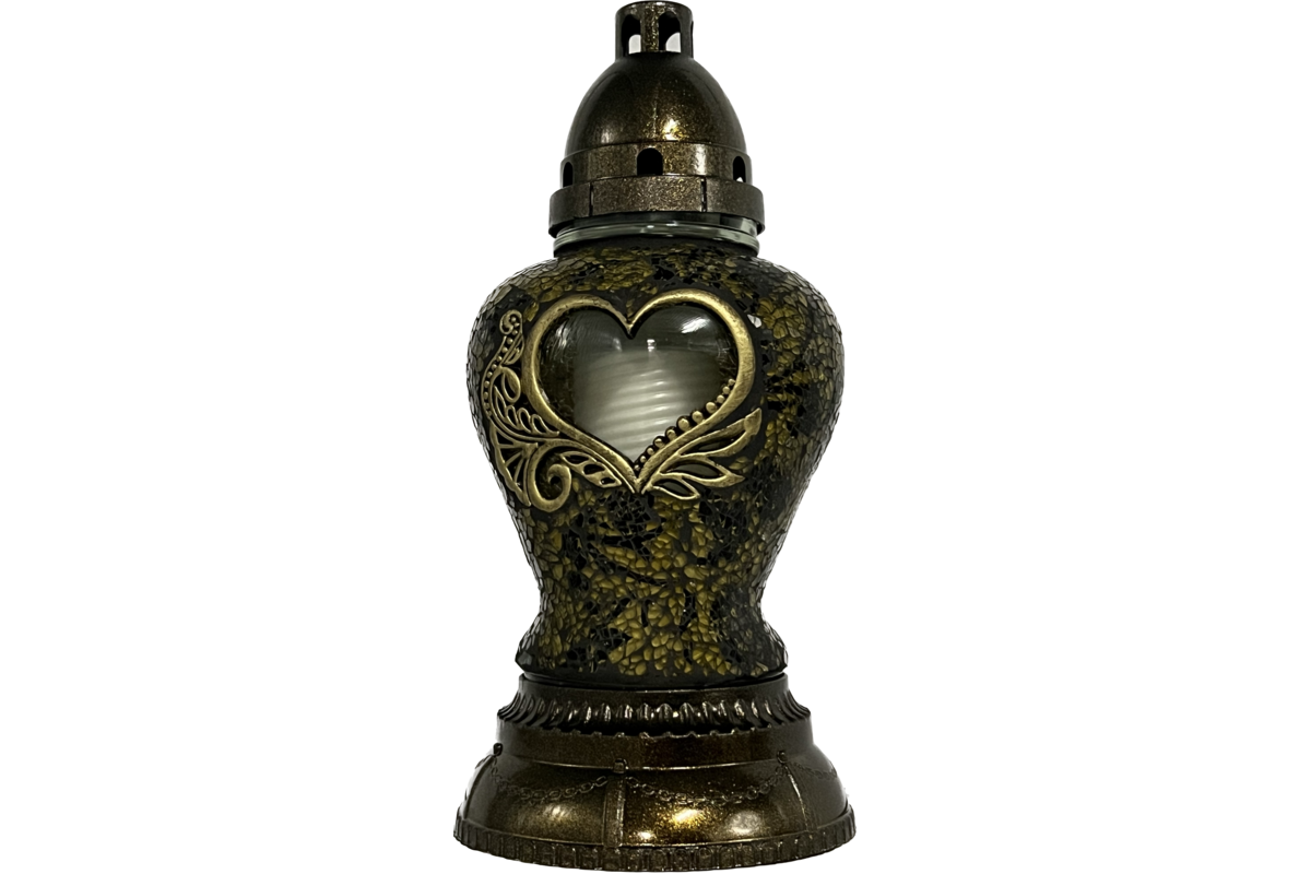 Znicz witraż serce SERCE4 30 cm złoty Ilumini - Bricomarche.pl